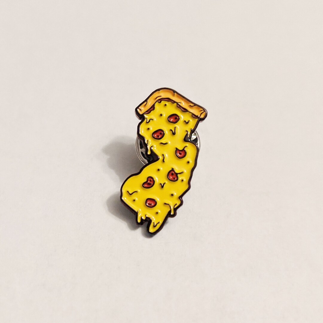 New Jersey Enamel Pizza Pin - Etsy