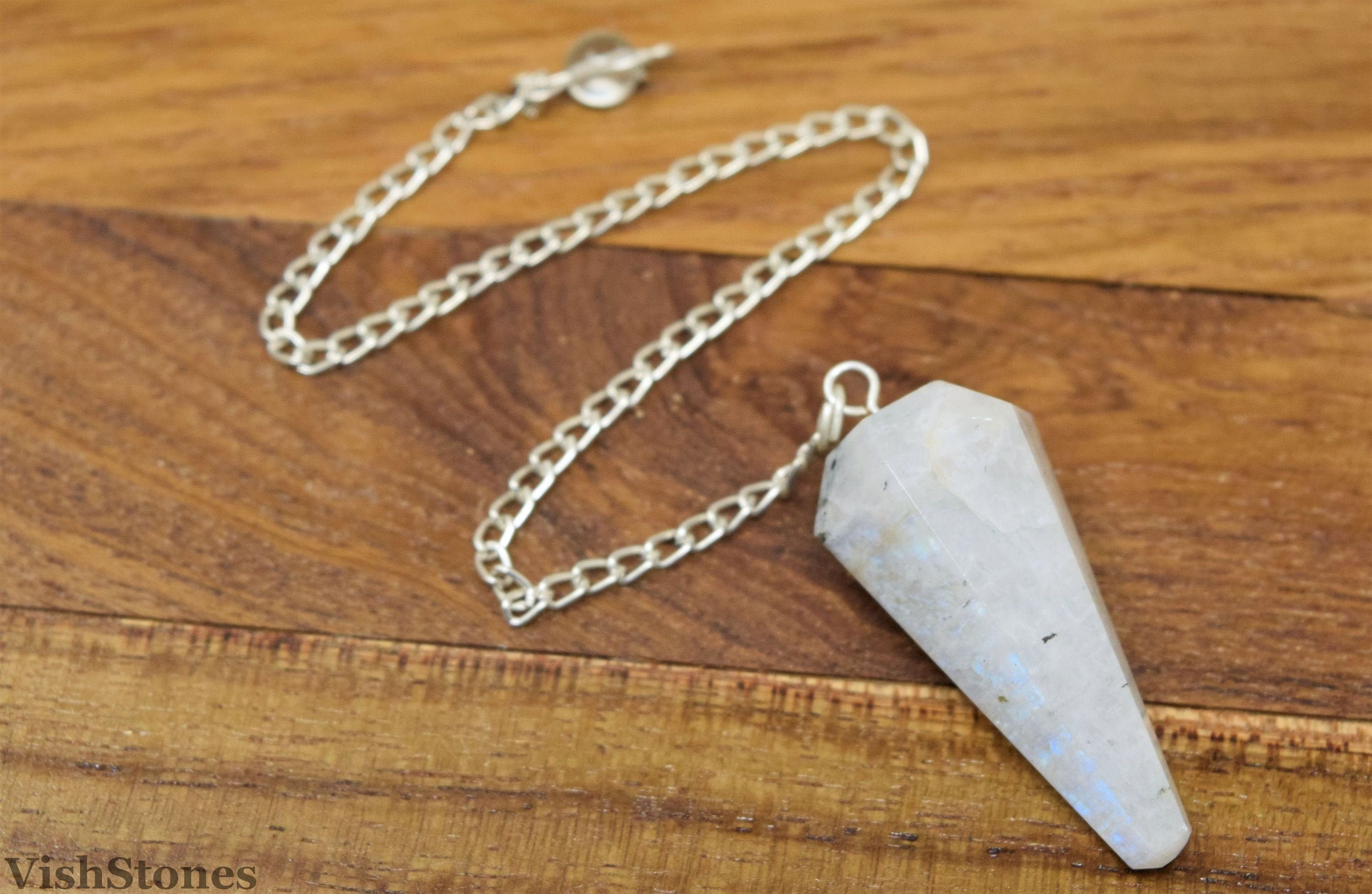 Rainbow Moonstone Pendulum Handmade Real Faceted Crystal | Etsy