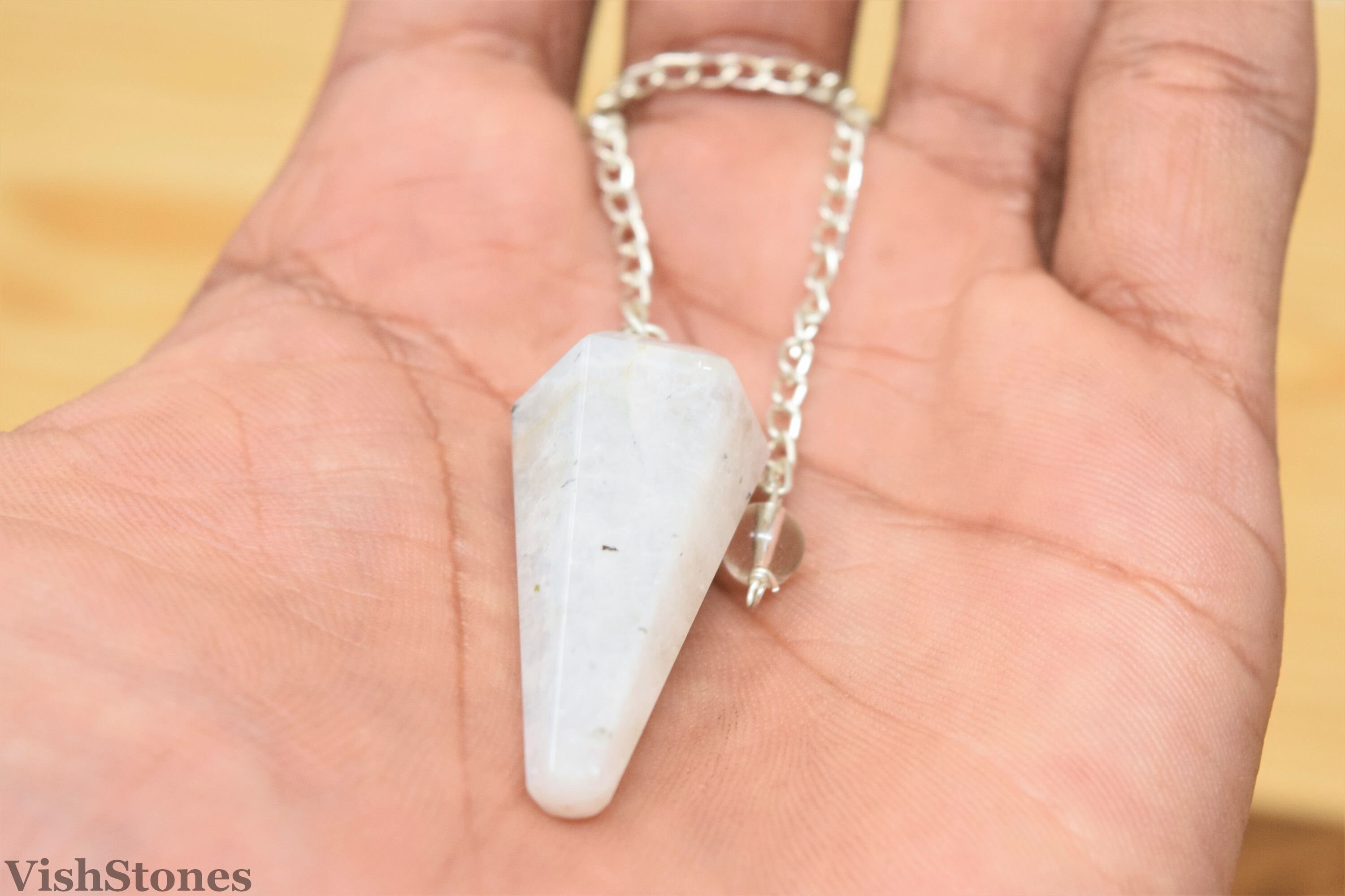 Rainbow Moonstone Pendulum Handmade Real Faceted Crystal | Etsy