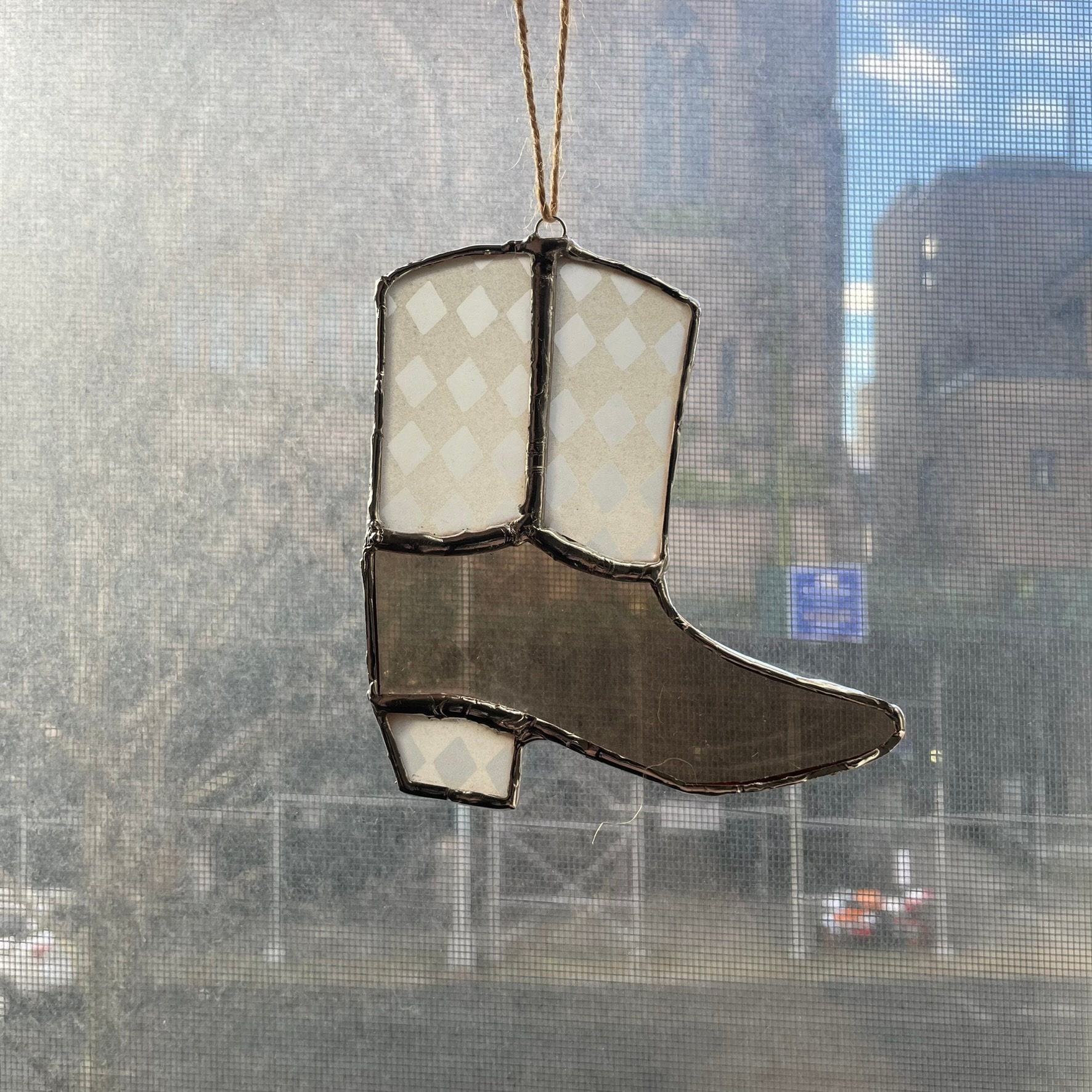 Custom Stained Glass Cowboy Boot | Window Hanging, Glass Art Handmade ...