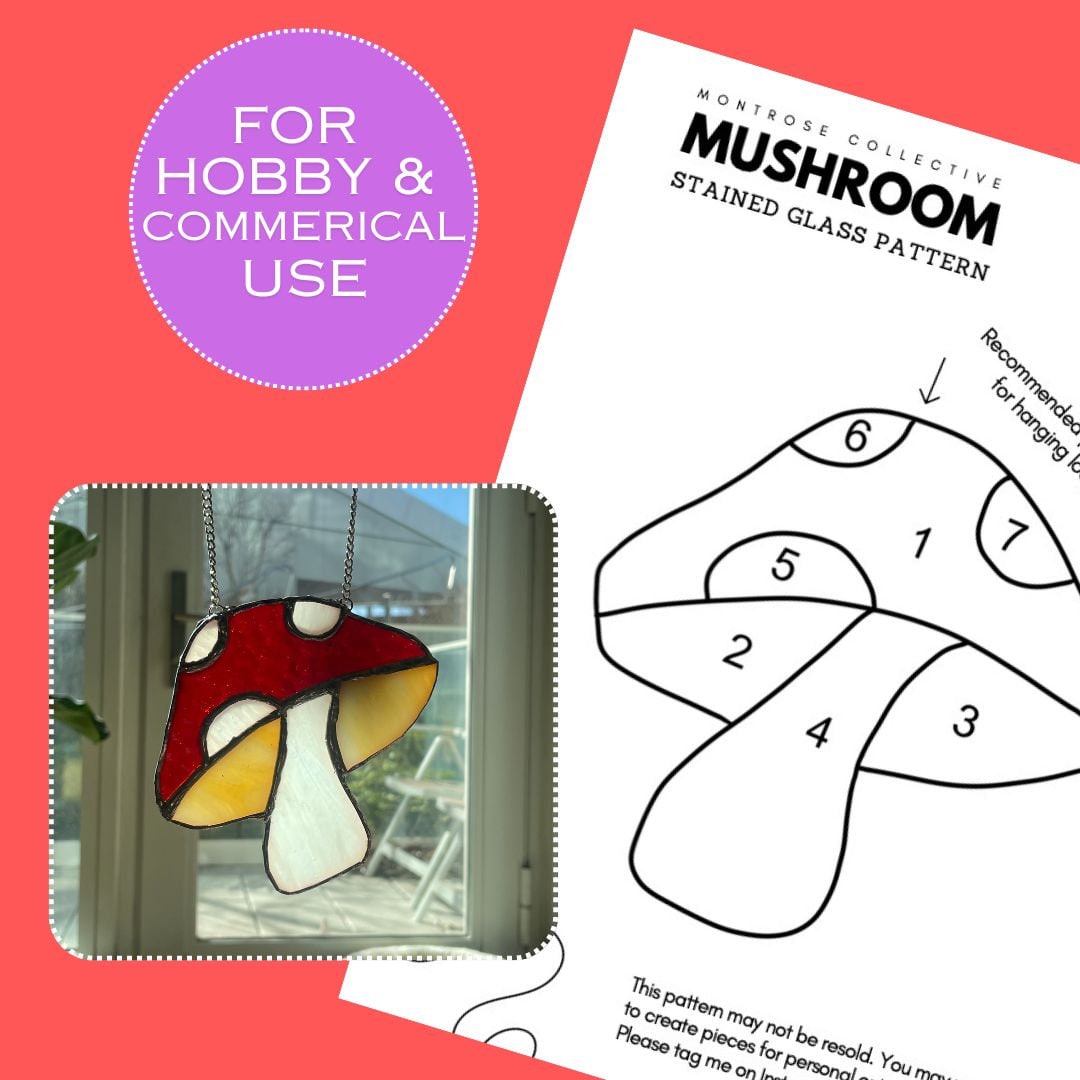 Mushroom Stained Glass Pattern // Digital Download - Etsy