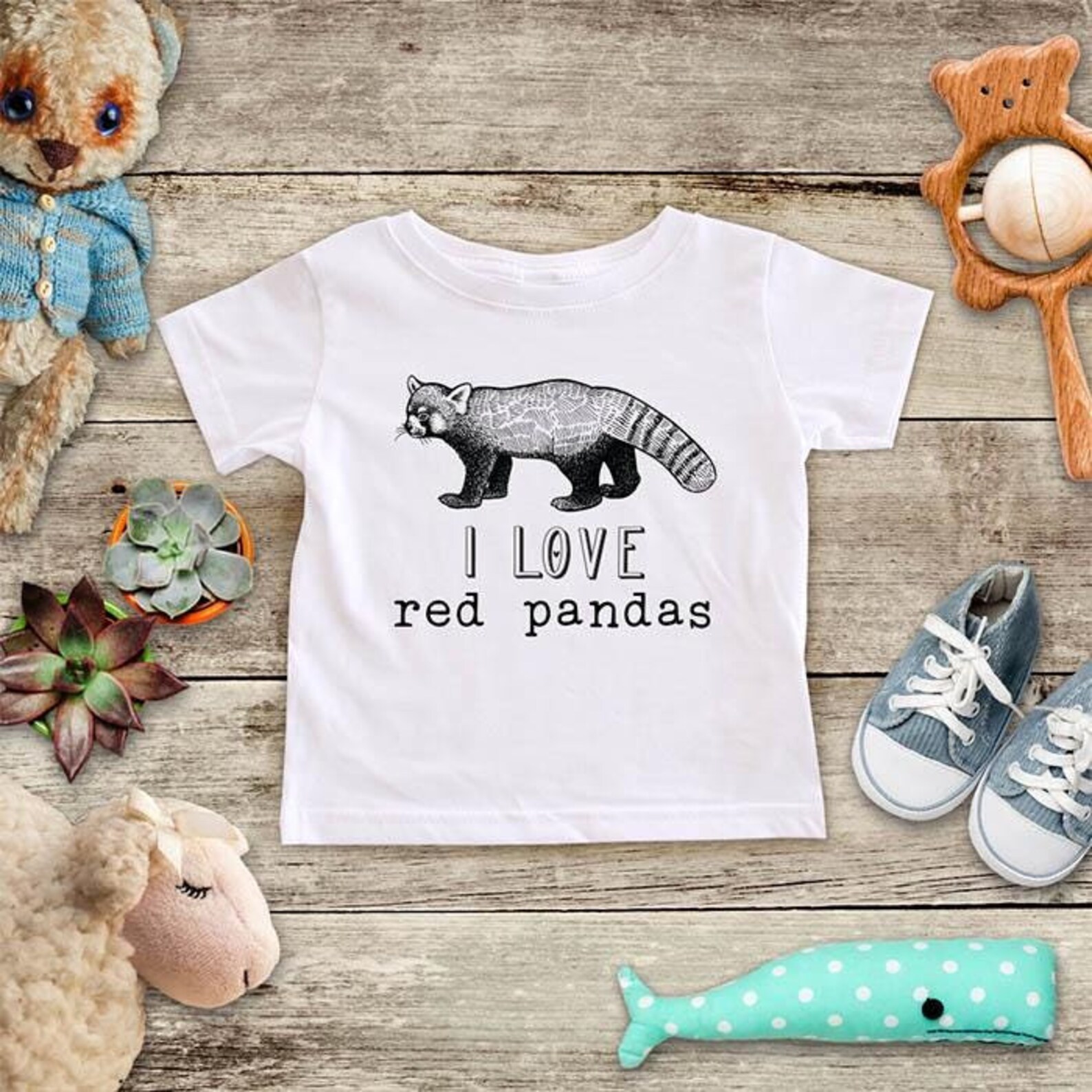 I Love Red Pandas Red Panda Illustration Graphic Zoo Animal Shirt ...