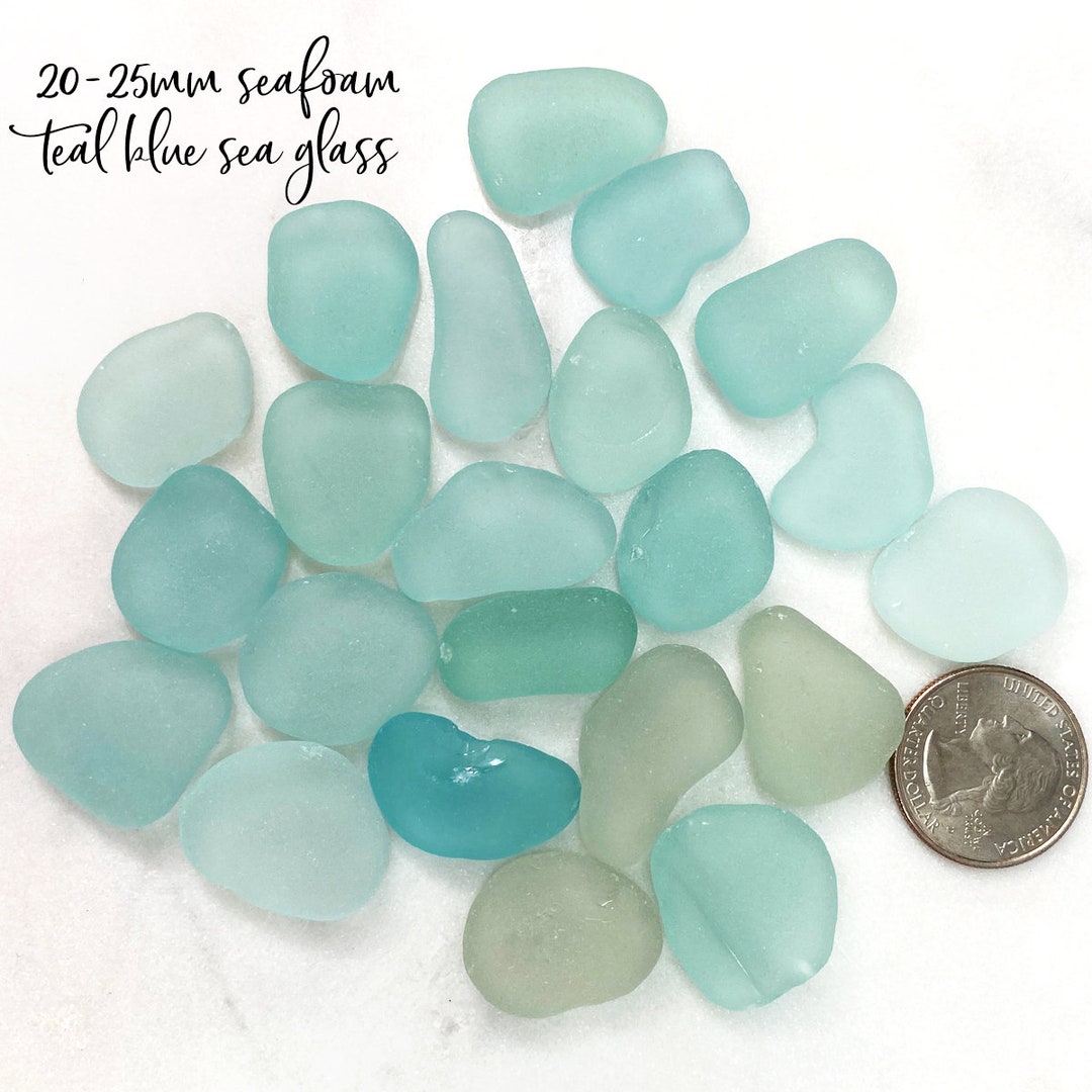 Sea Glass Various Sizes & Colors. Choose Seafoam Teal Blue, Aqua Blue ...