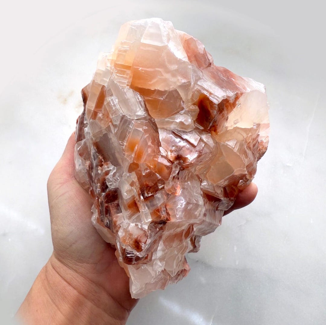 Red Calcite Natural Crystal Gemstone Specimen Large Display From Mexico ...