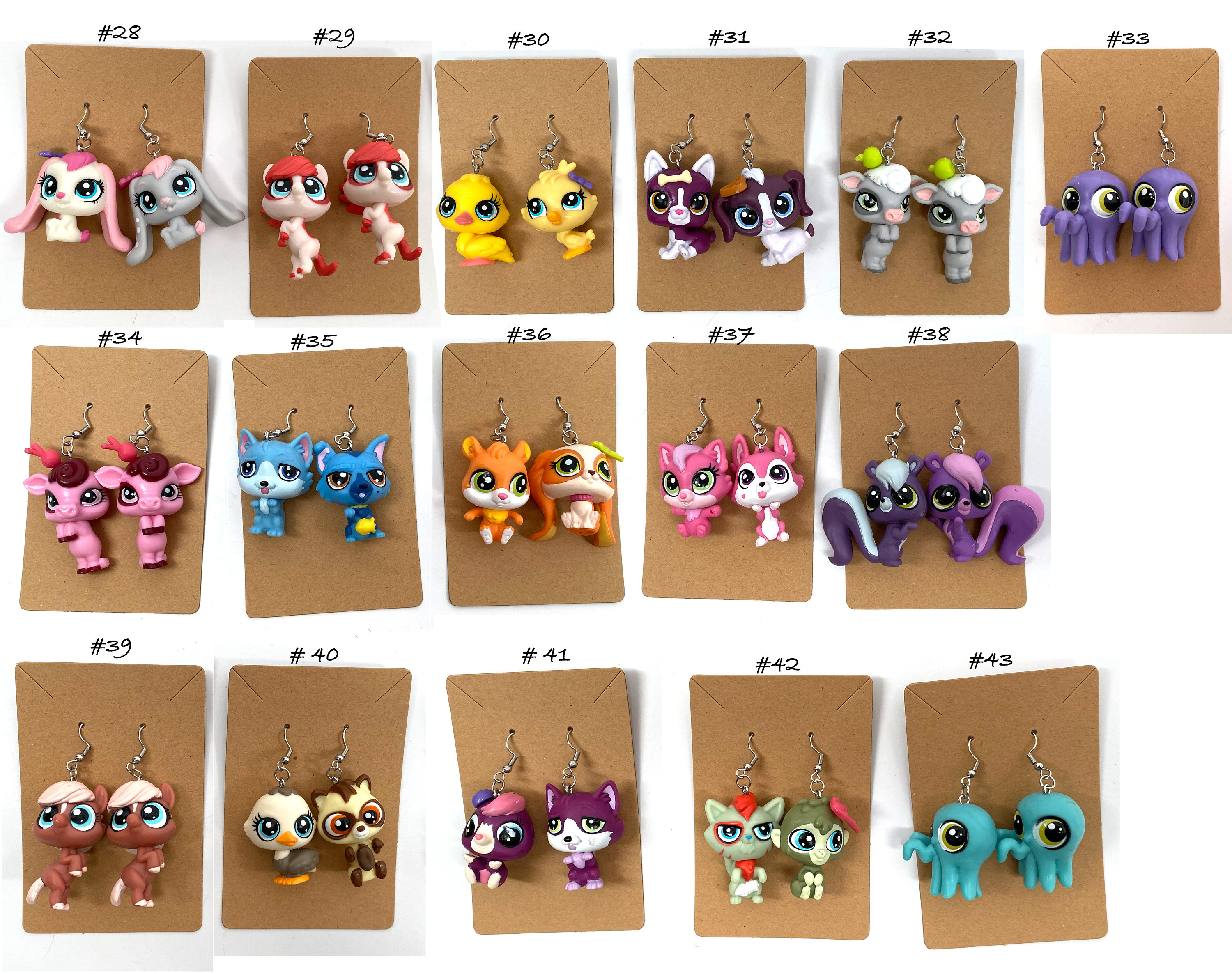 Littlest Pet Shop Earrings Jewelry Genuine LPS Cute Cat Dog Pets Fun ...