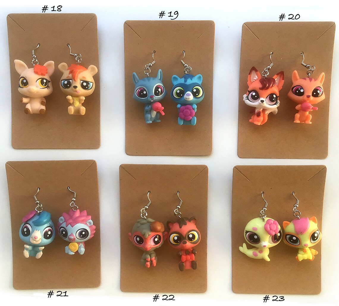 Littlest Pet Shop Earrings Jewelry Genuine LPS Cute Cat Dog Pets Fun ...