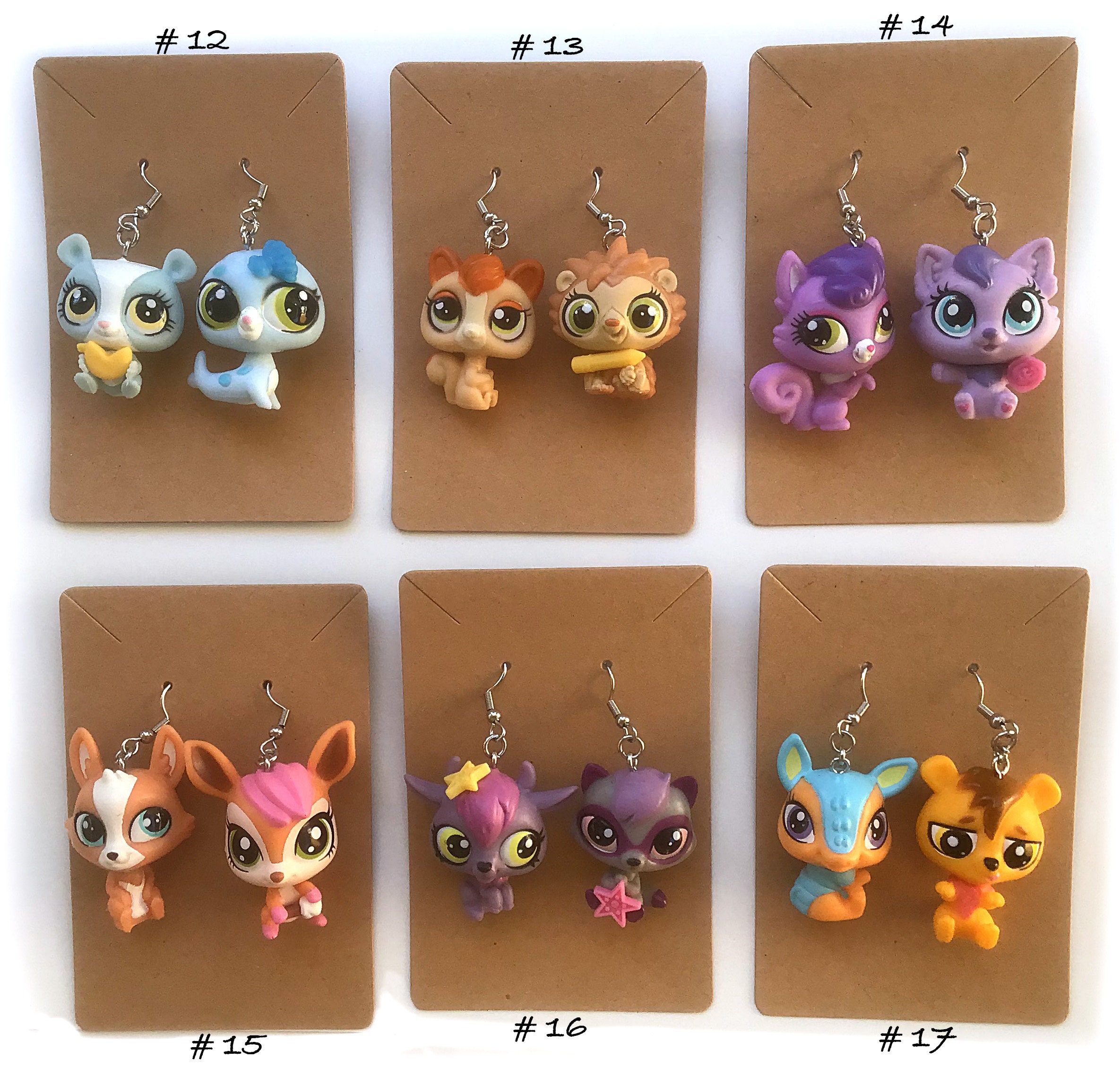 Littlest Pet Shop Earrings Jewelry Genuine LPS Cute Cat Dog Pets Fun ...