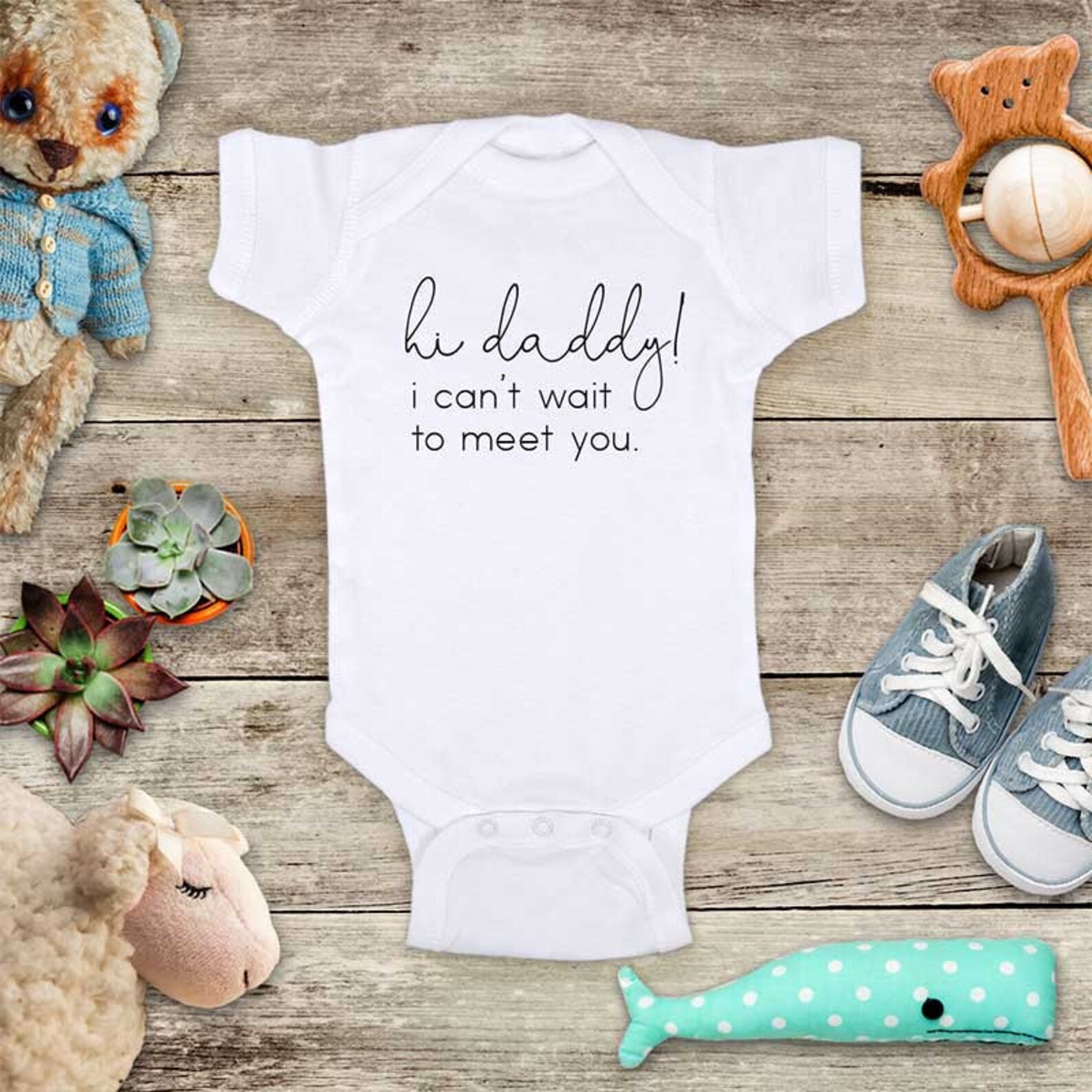 Hi Daddy I Can't Wait to Meet You. Surprise Husband or - Etsy