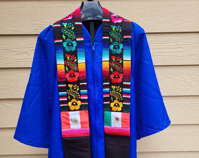 Custom Peru Mexico Graduation Stole, Serape Sash, Graduation Sash ...