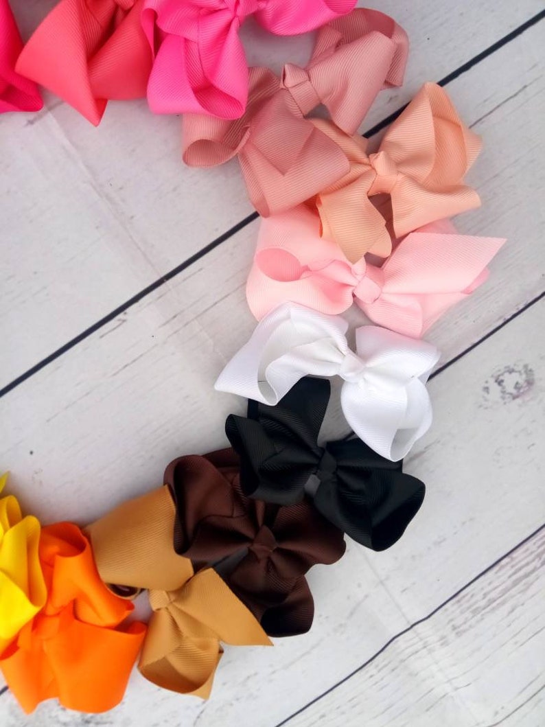 4 Inch Bows Set of 20 Bow Clips Alligator Clips Girl Bows - Etsy