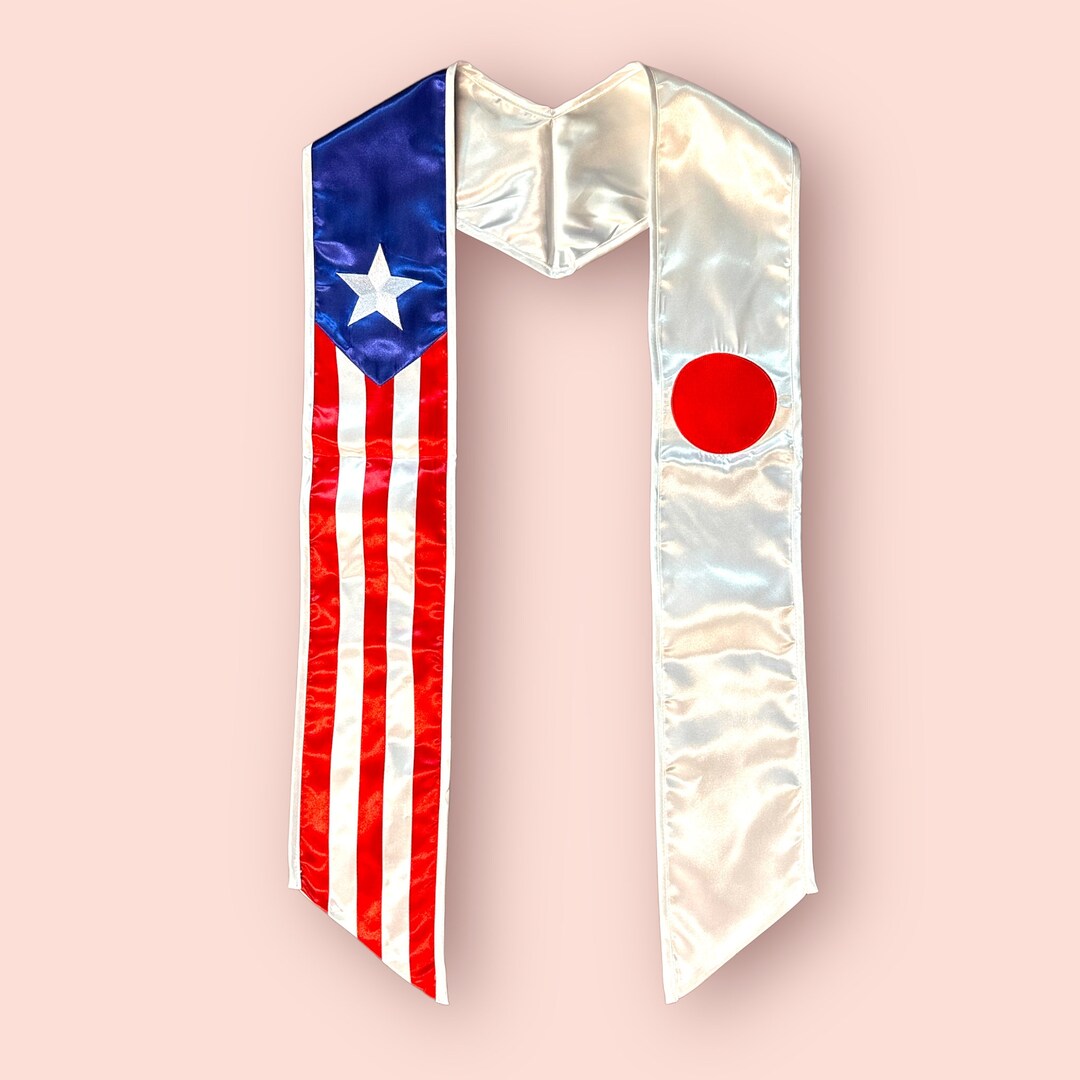 Puerto Rico/japan, Binational Stole, First Generation, Graduation Sash ...