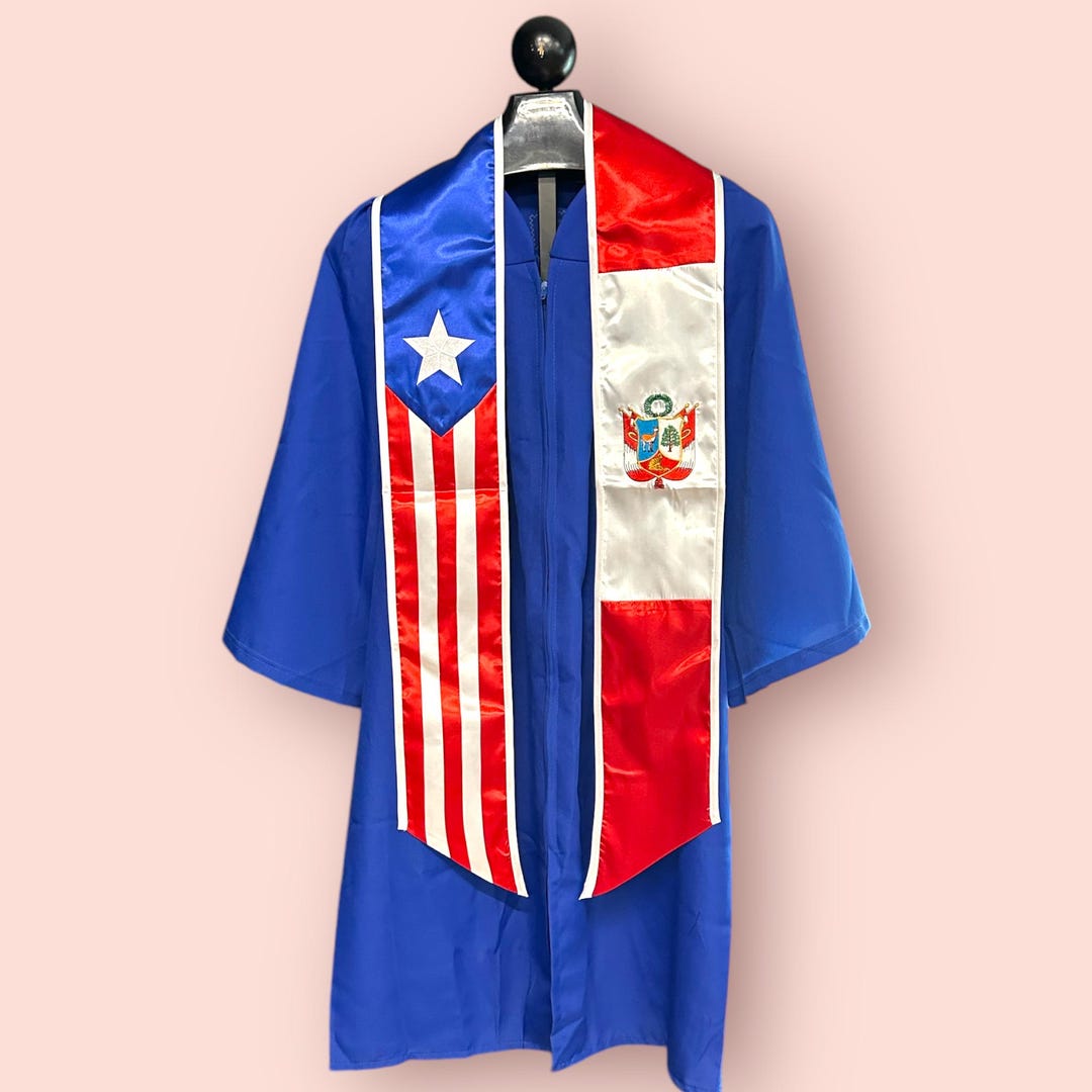 Puerto Rico/peru Graduation Stole, Boricua Stole, Peruvian Sash, First ...