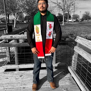 Mexican Graduation Stole, Sarape Stole, Virgen First Generation Stole ...