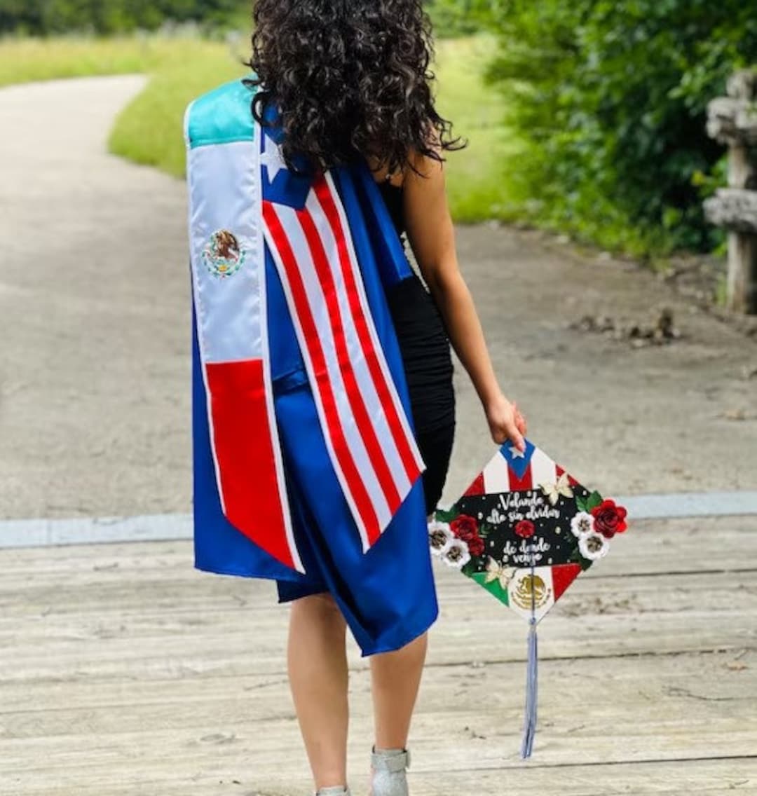 Mexico/puerto Rico Graduation Stole, Boricua Stole, First Generation ...