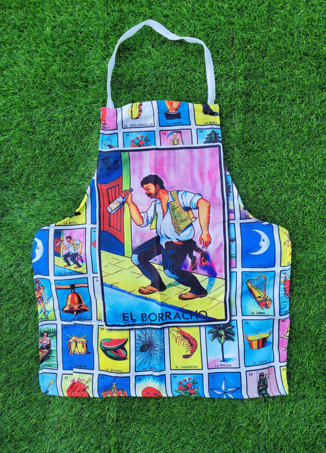 El Borracho Apron, Loteria Night, Mandil De Loteria, Loteria Apron - Etsy