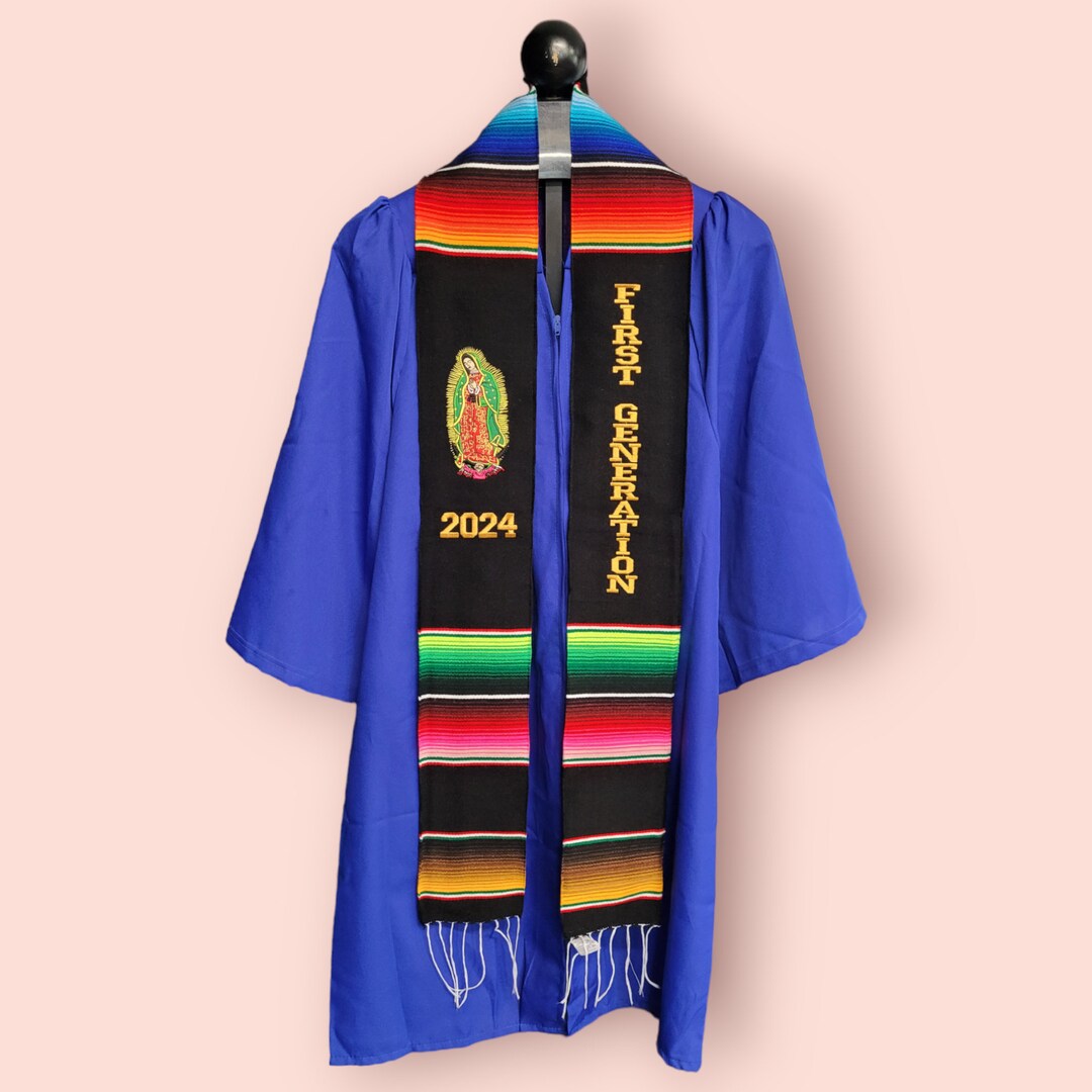 Mexican Graduation Stole, Sarape Stole, Virgen First Generation Stole ...