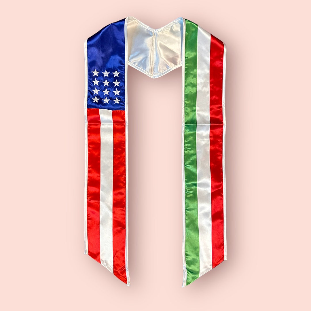 Usa/italy Graduation Stole ,italian Sash, First Generation, Class of ...