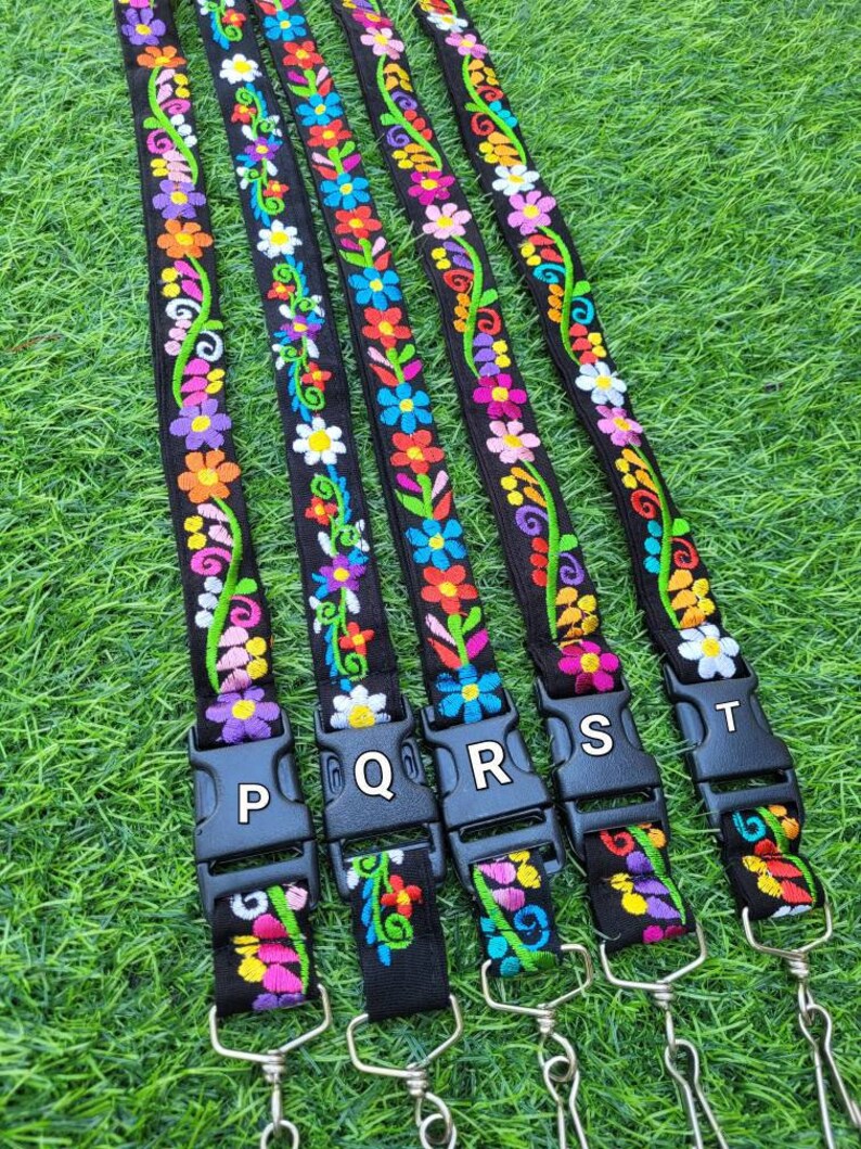 Embroidered Lanyard Mexican Embroidery Lanyard Floral - Etsy