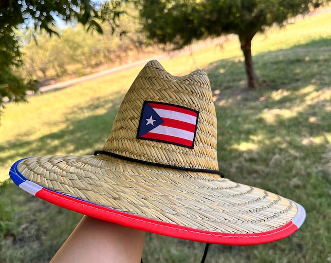 Straw Hat, Puerto Rican Sombrero, Boricua Sun Hat, Puerto Rico Hat - Etsy