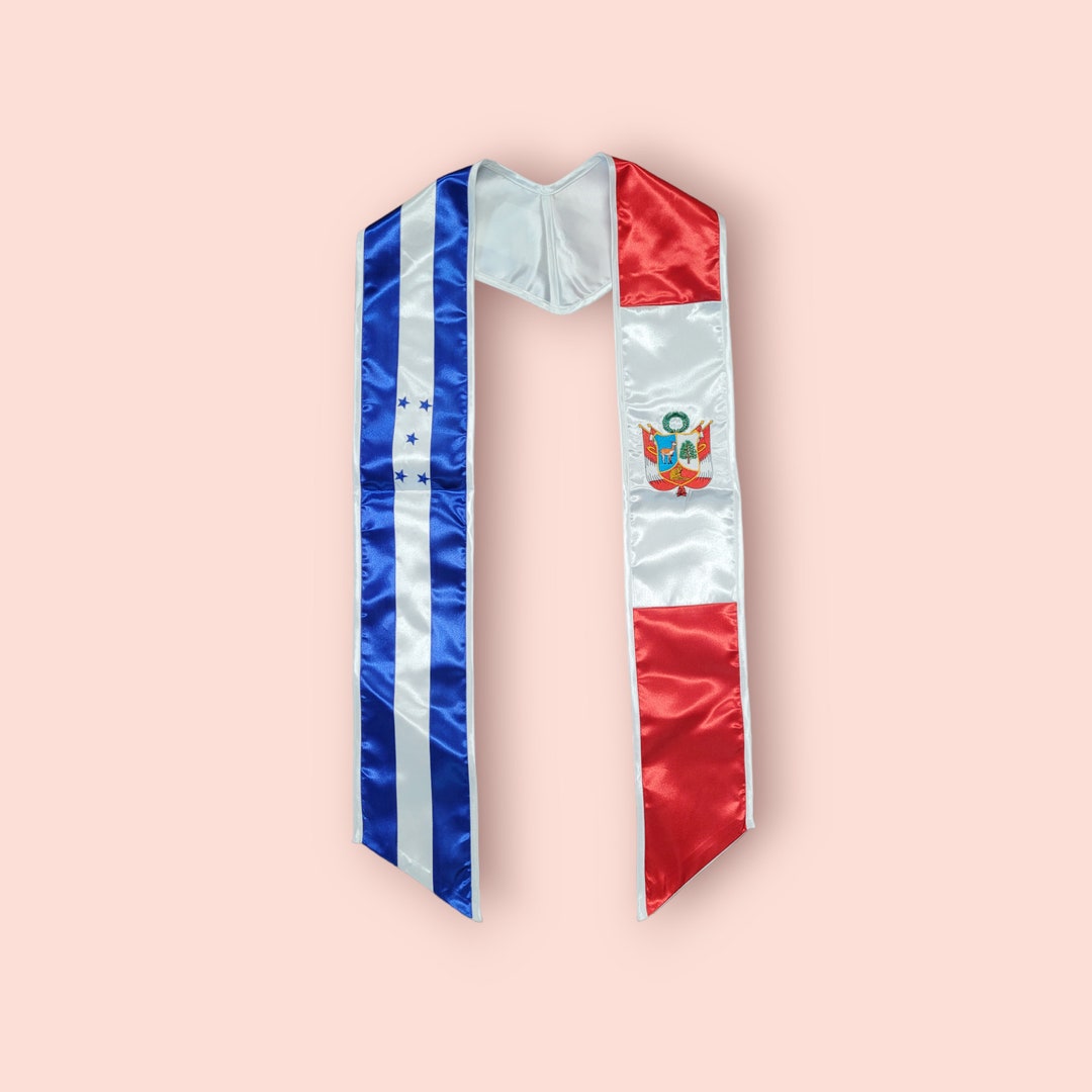 Honduras/peru Sash, Binational Stole, First Generation, Graduation Sash ...