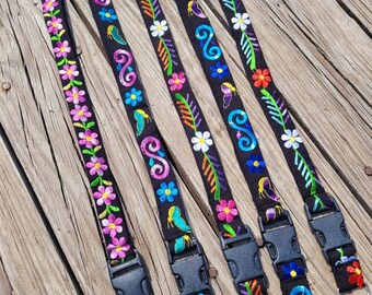 Floral Embroidered Lanyard - Etsy