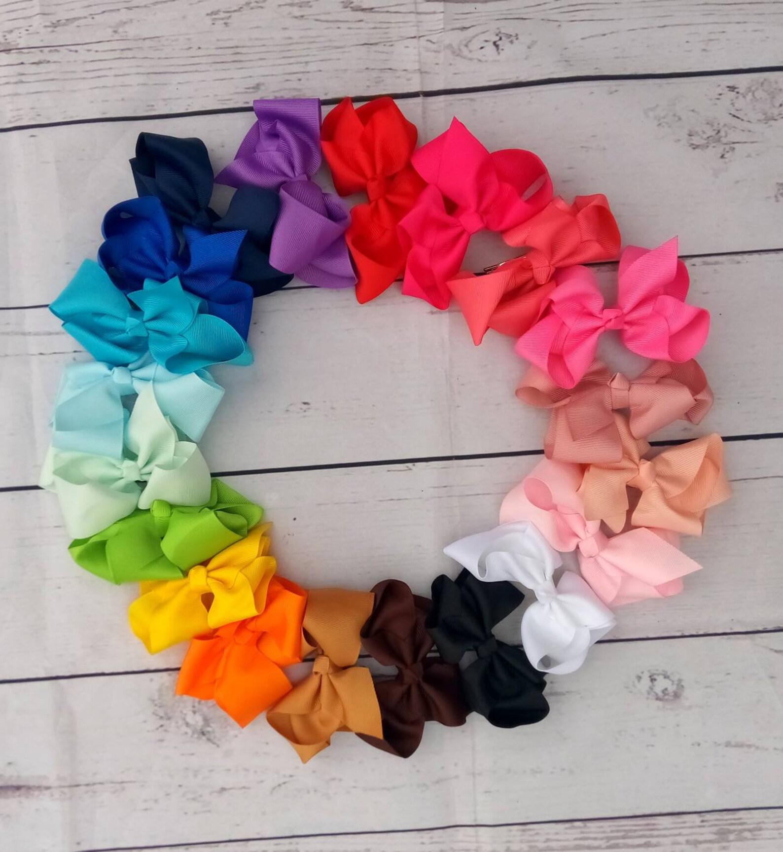 4 Inch Bows Set of 20 Bow Clips Alligator Clips Girl Bows - Etsy