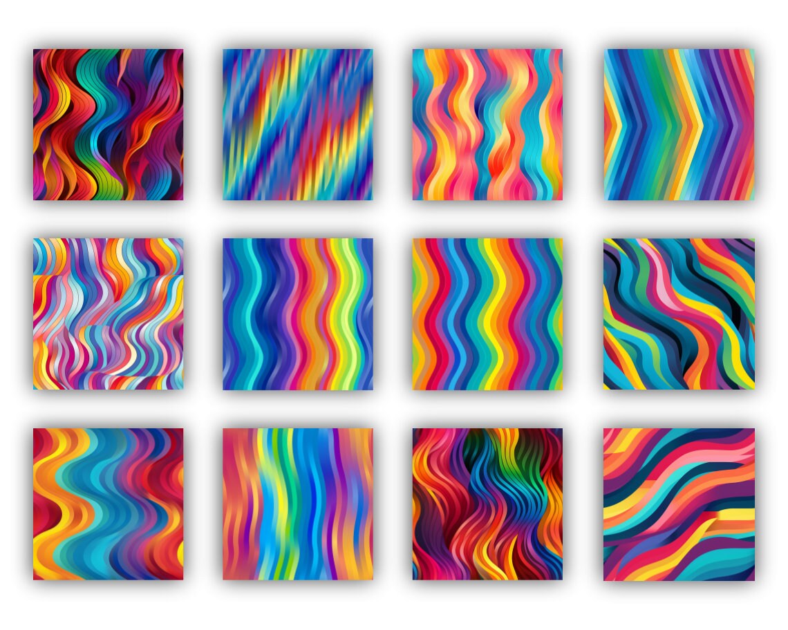 Rainbow Sequence Seamless Pattern Digital Download, Rainbow Pattern ...