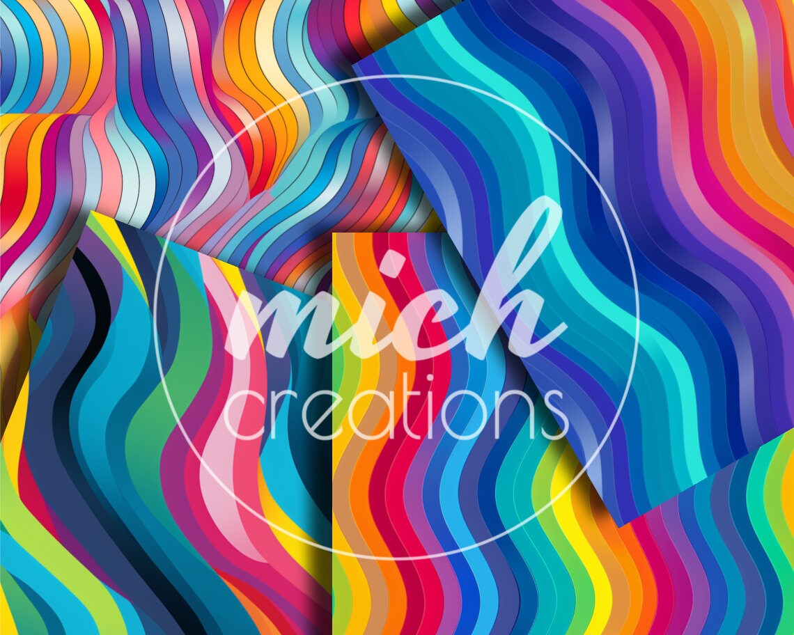 Rainbow Sequence Seamless Pattern Digital Download, Rainbow Pattern ...