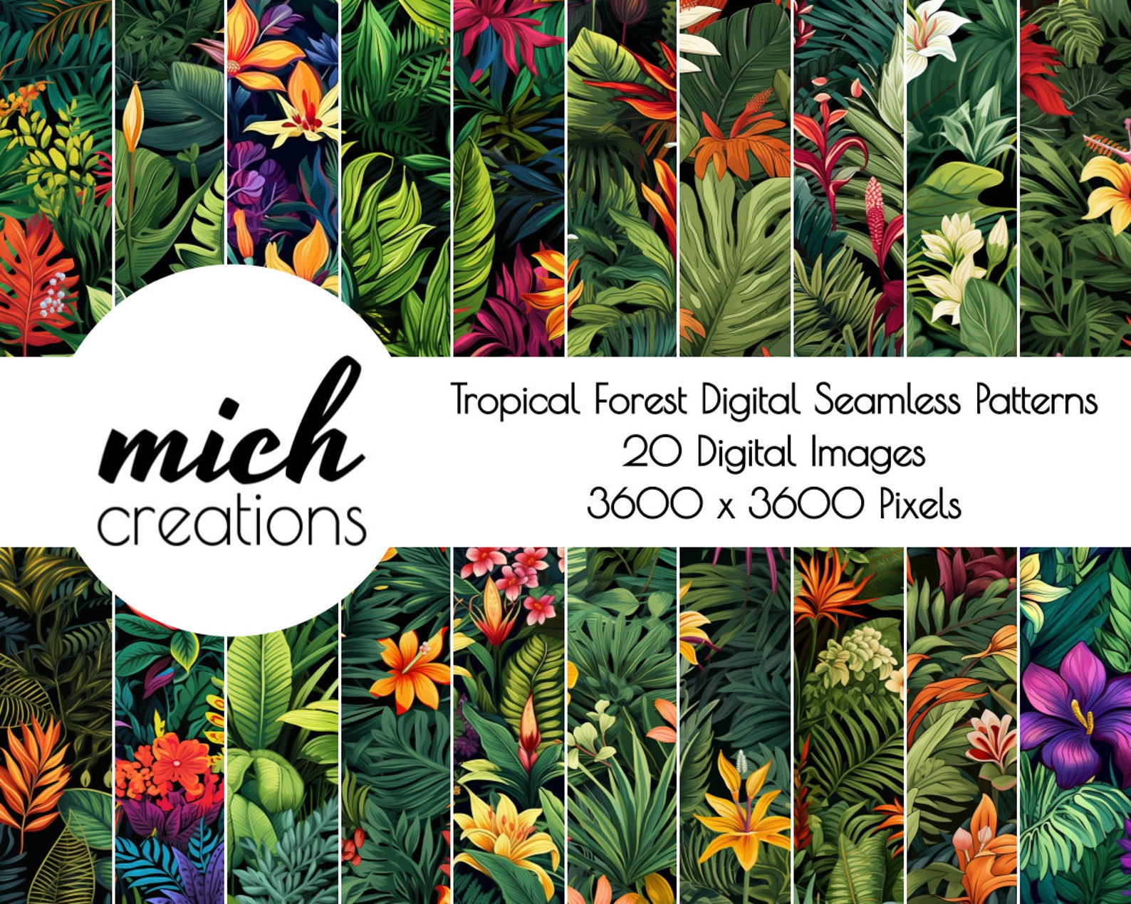 Tropical Forest Pattern Digital Download, Tropical Forest Pattern ...
