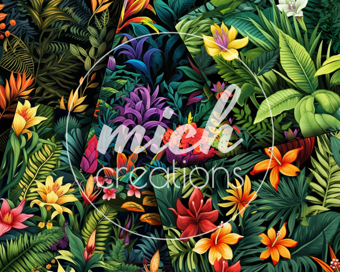 Tropical Forest Pattern Digital Download, Tropical Forest Pattern ...