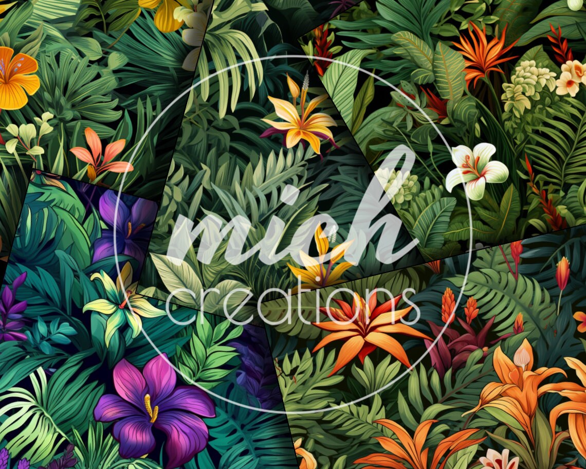 Tropical Forest Pattern Digital Download, Tropical Forest Pattern ...
