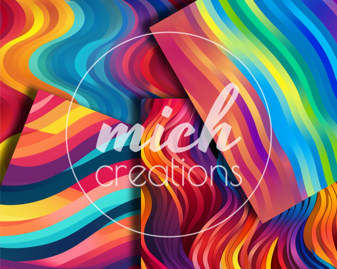 Rainbow Sequence Seamless Pattern Digital Download, Rainbow Pattern ...