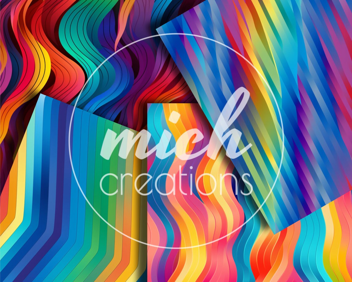 Rainbow Sequence Seamless Pattern Digital Download, Rainbow Pattern ...
