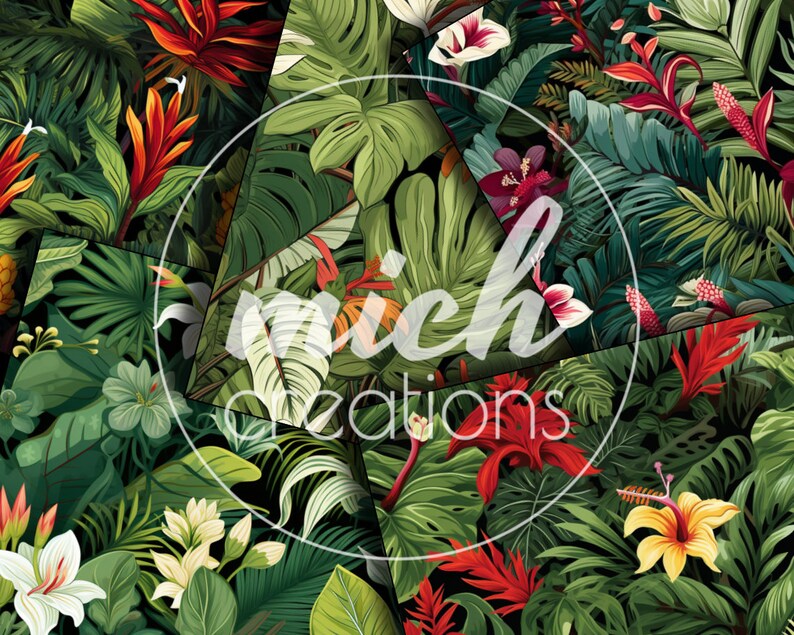 Tropical Forest Pattern Digital Download, Tropical Forest Pattern ...