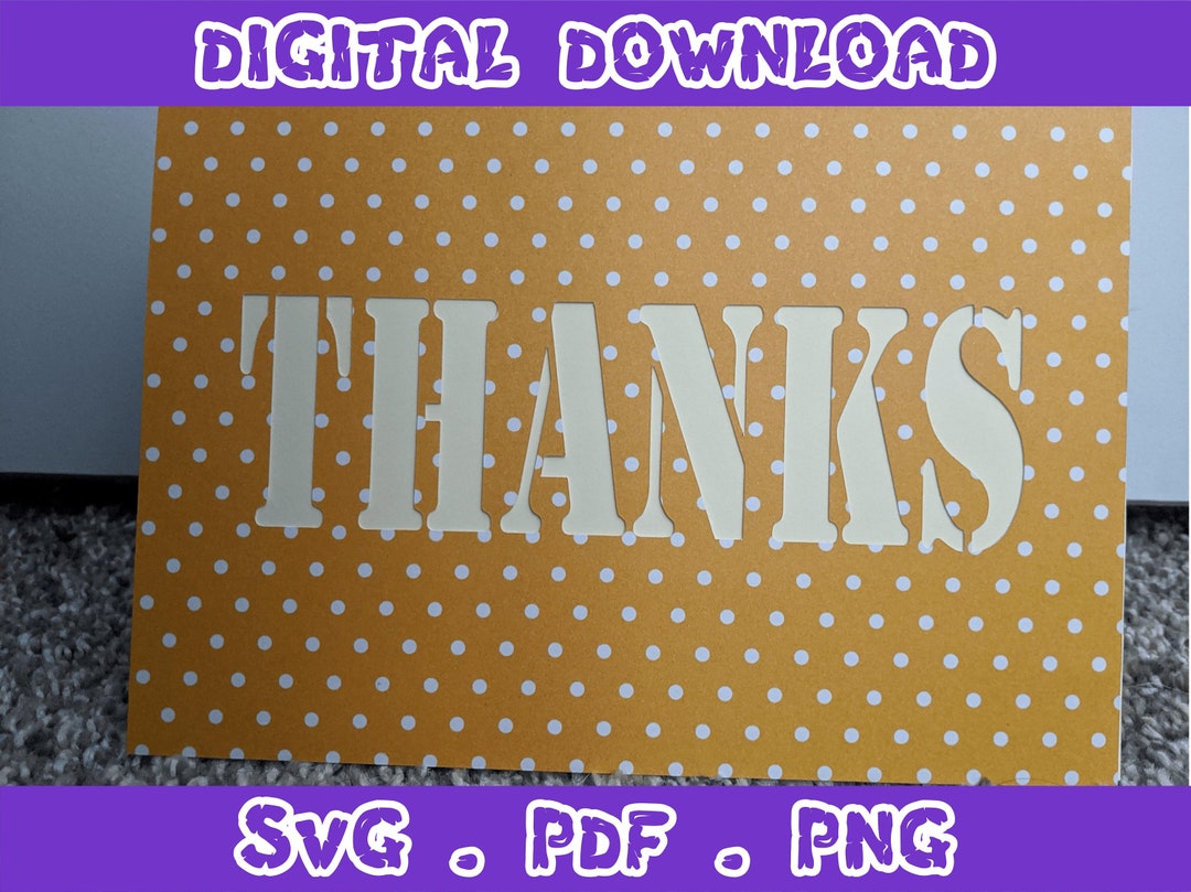 Stencil Thank You Card - Stencil Font Cover Cutout, Blank Inside ...