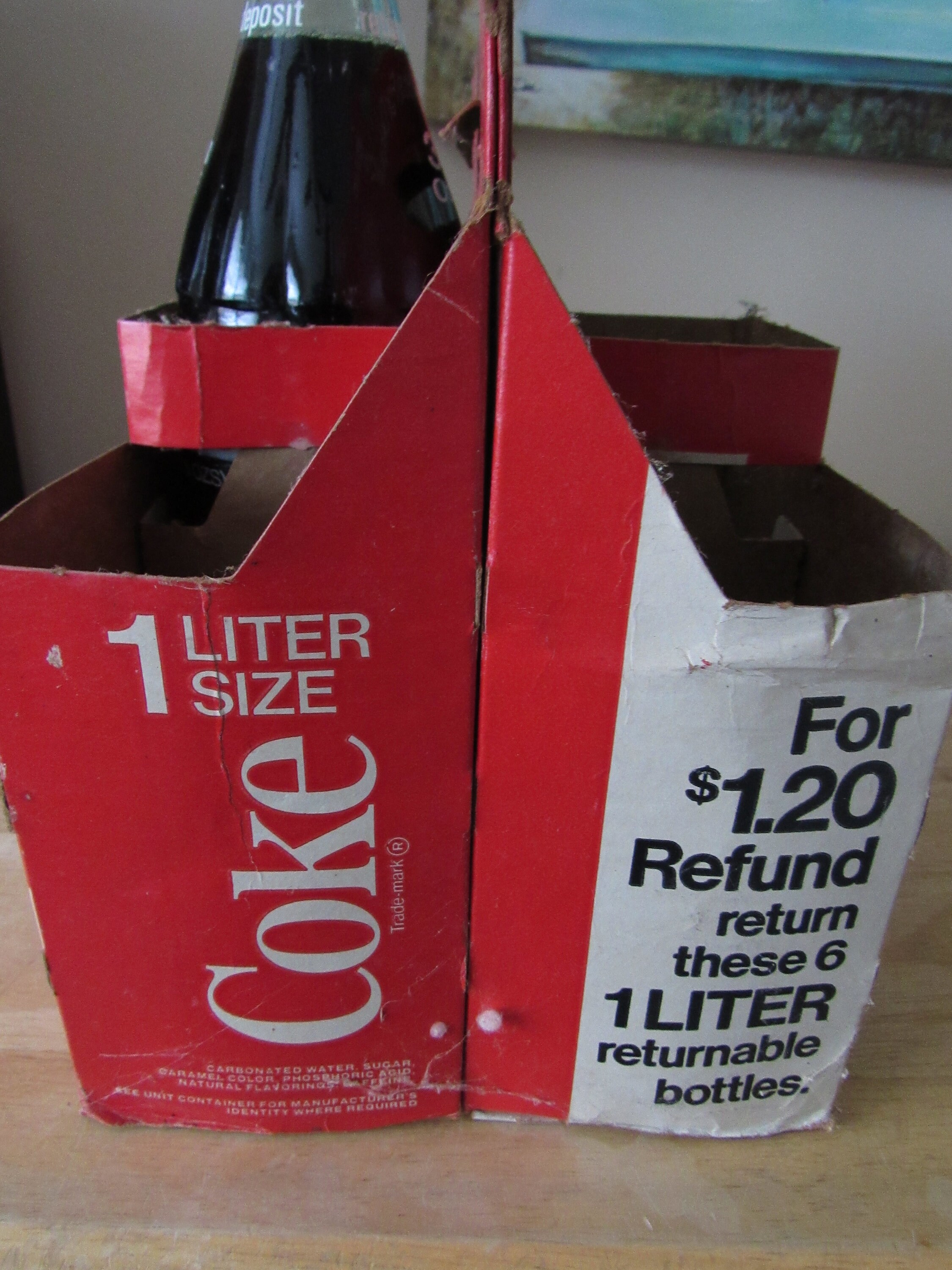 Cardboard 1 LITER Coca Cola BOTTLE CARRIER 6 Pack on Sale - Etsy