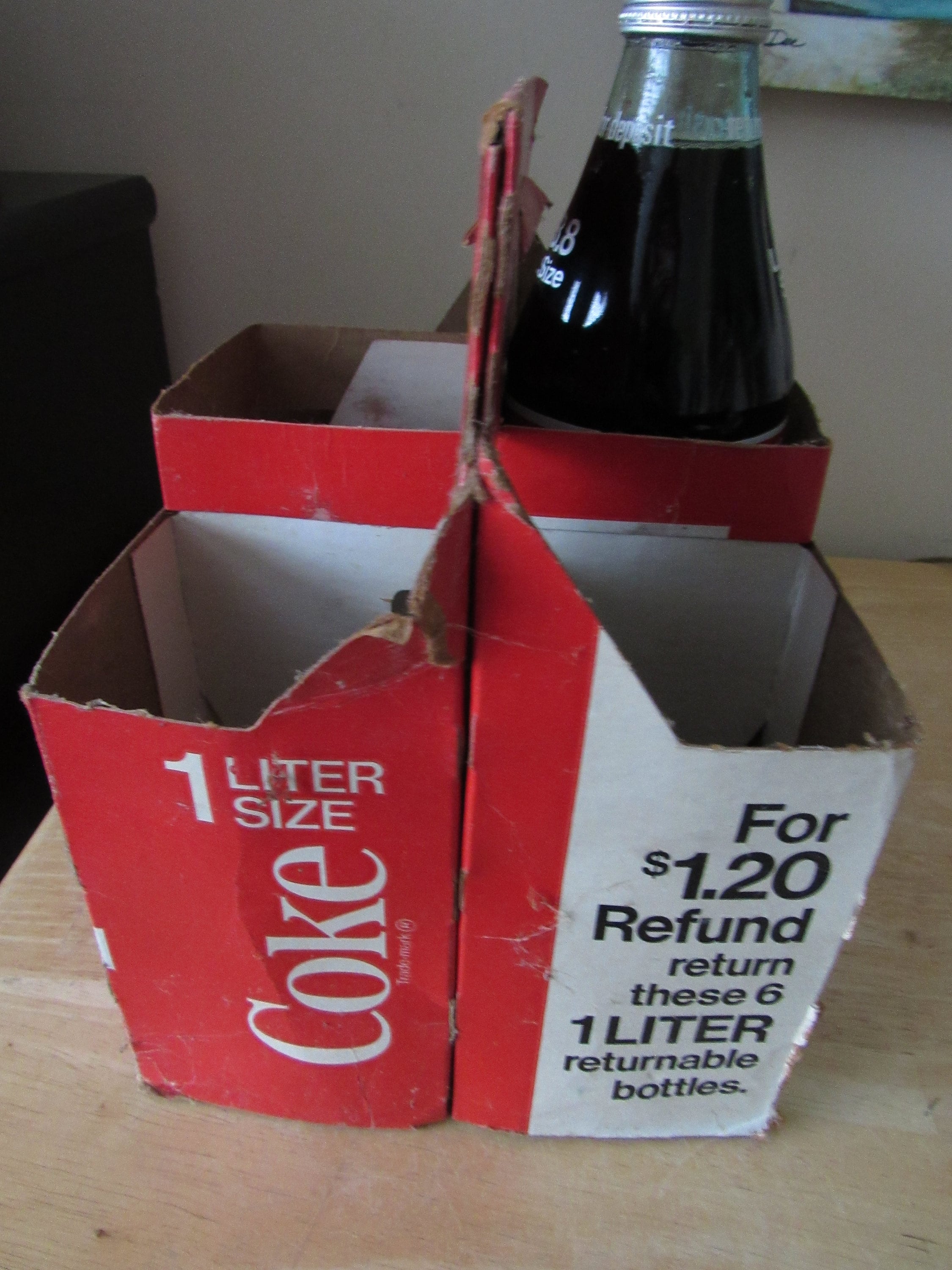 Cardboard 1 LITER Coca Cola BOTTLE CARRIER 6 Pack on Sale - Etsy