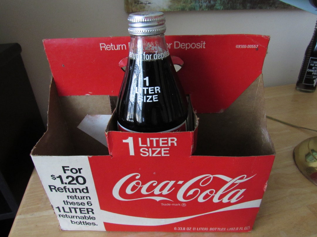 Cardboard 1 LITER Coca Cola BOTTLE CARRIER 6 Pack on Sale - Etsy