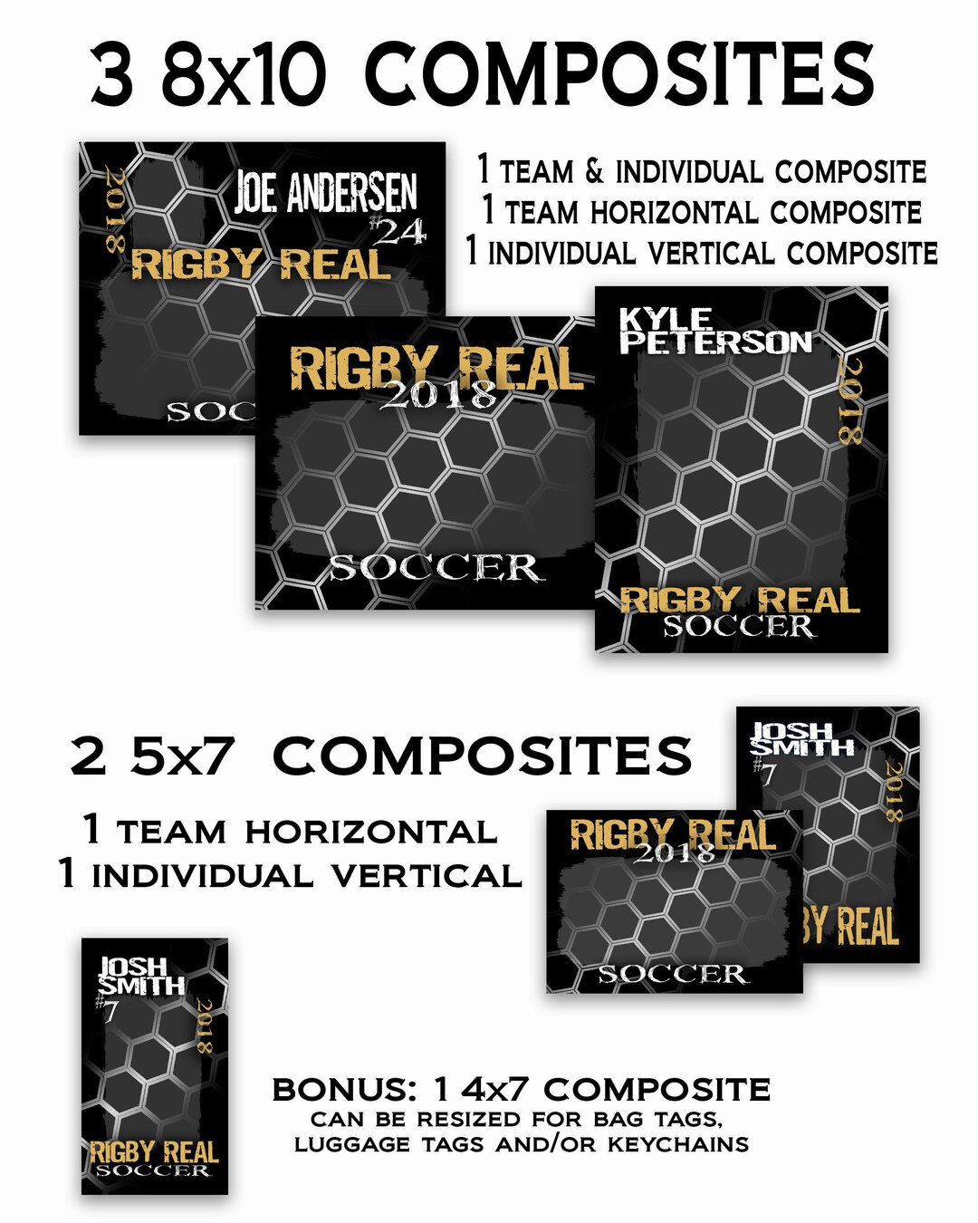 SPORTS COMPOSITE SET - Fully Customizable Team and Individual Composite ...