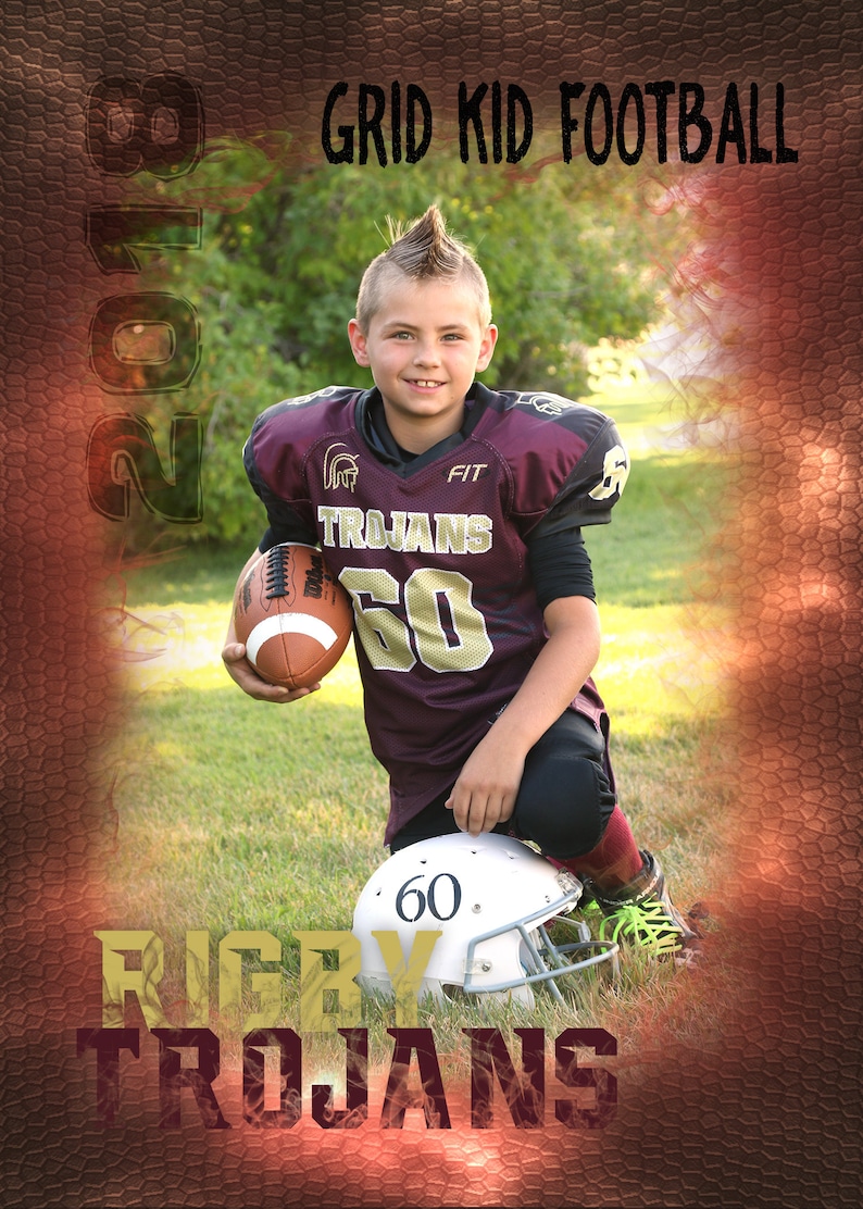 Football Memory Mate - Digital Sport Photo Collage - 5x7 - Etsy