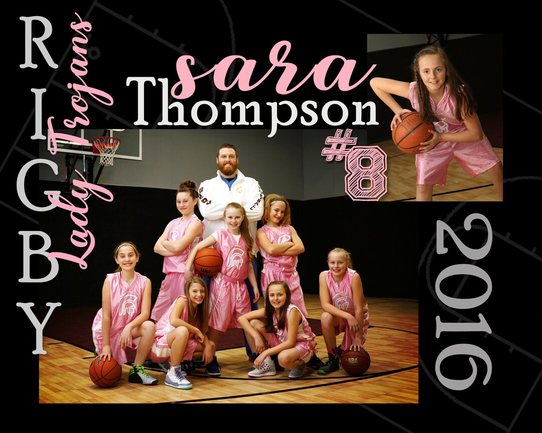 8x10 Basketball Memory Mate Template Sport Photo Collage - Etsy