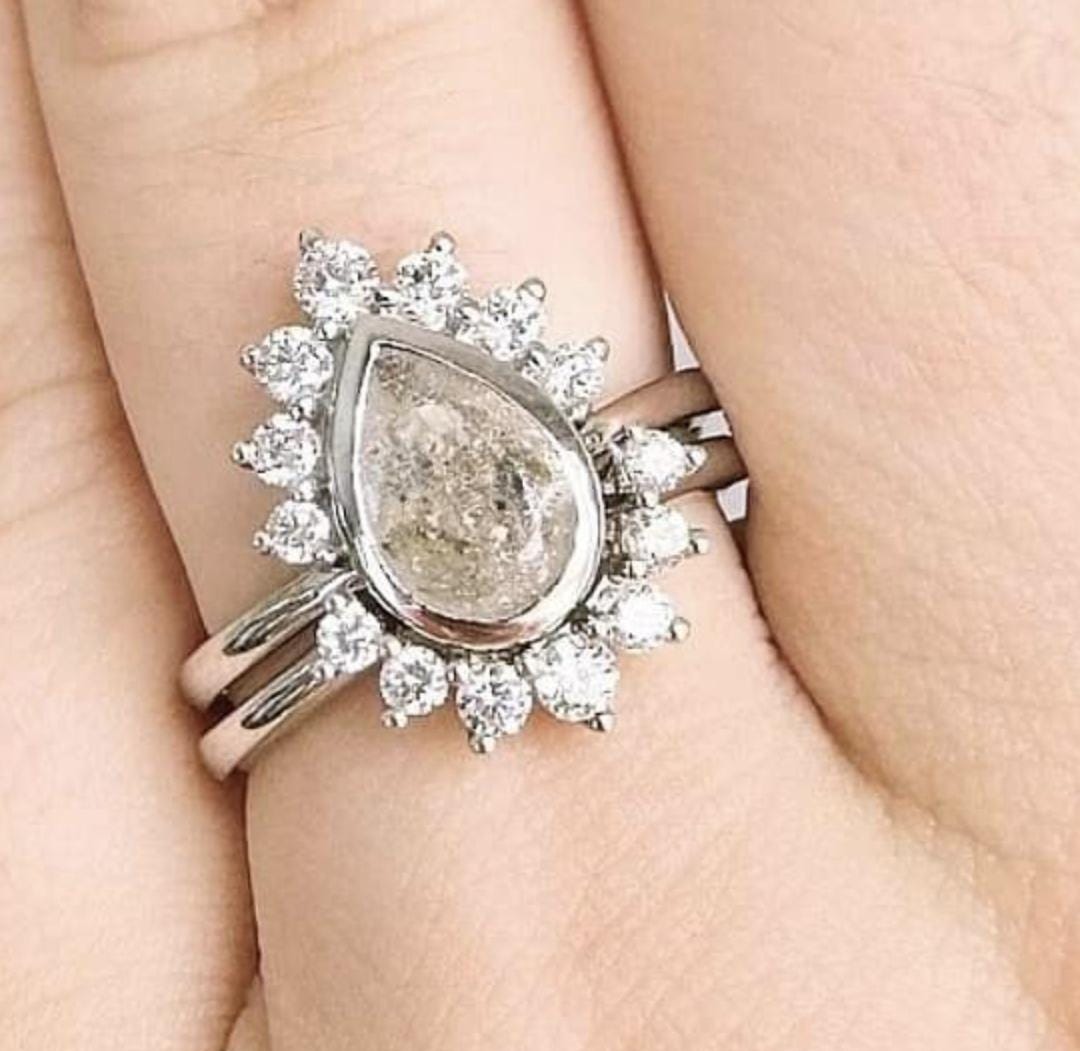 Teardrop Cremation Ash Stacker Ring Set | 925 Silver | Stackable Memorial Ring | DIY Memorial ...