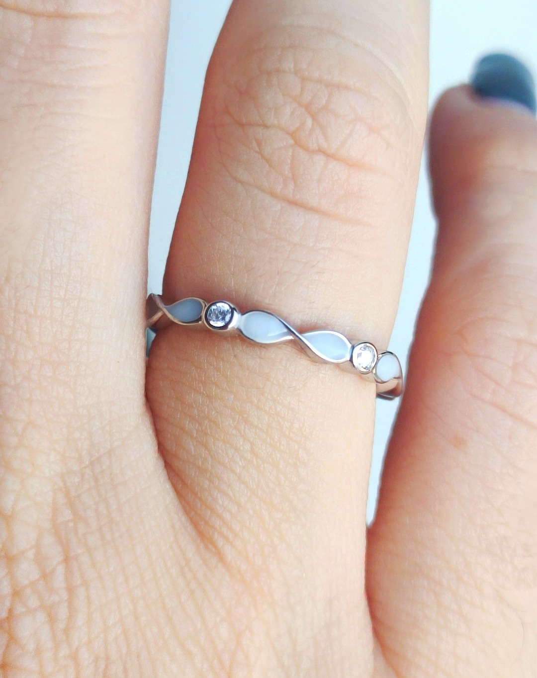 Infinity Breastmilk Ring Band, 925 Sterling Silver Ring, Stackable ...