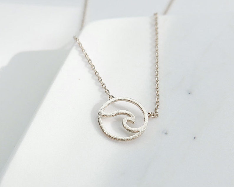 Wave Necklace Gold Necklace Beach Necklace Gold Wave - Etsy