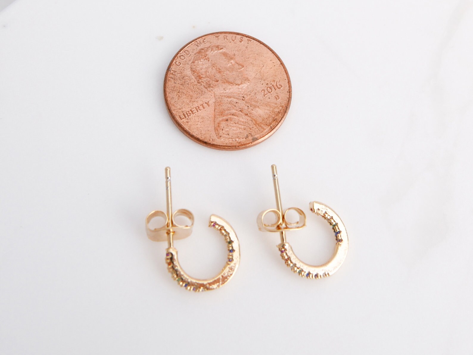 Rainbow Hoops Multicolored Tiny Hoop Earrings Rainbow Small - Etsy