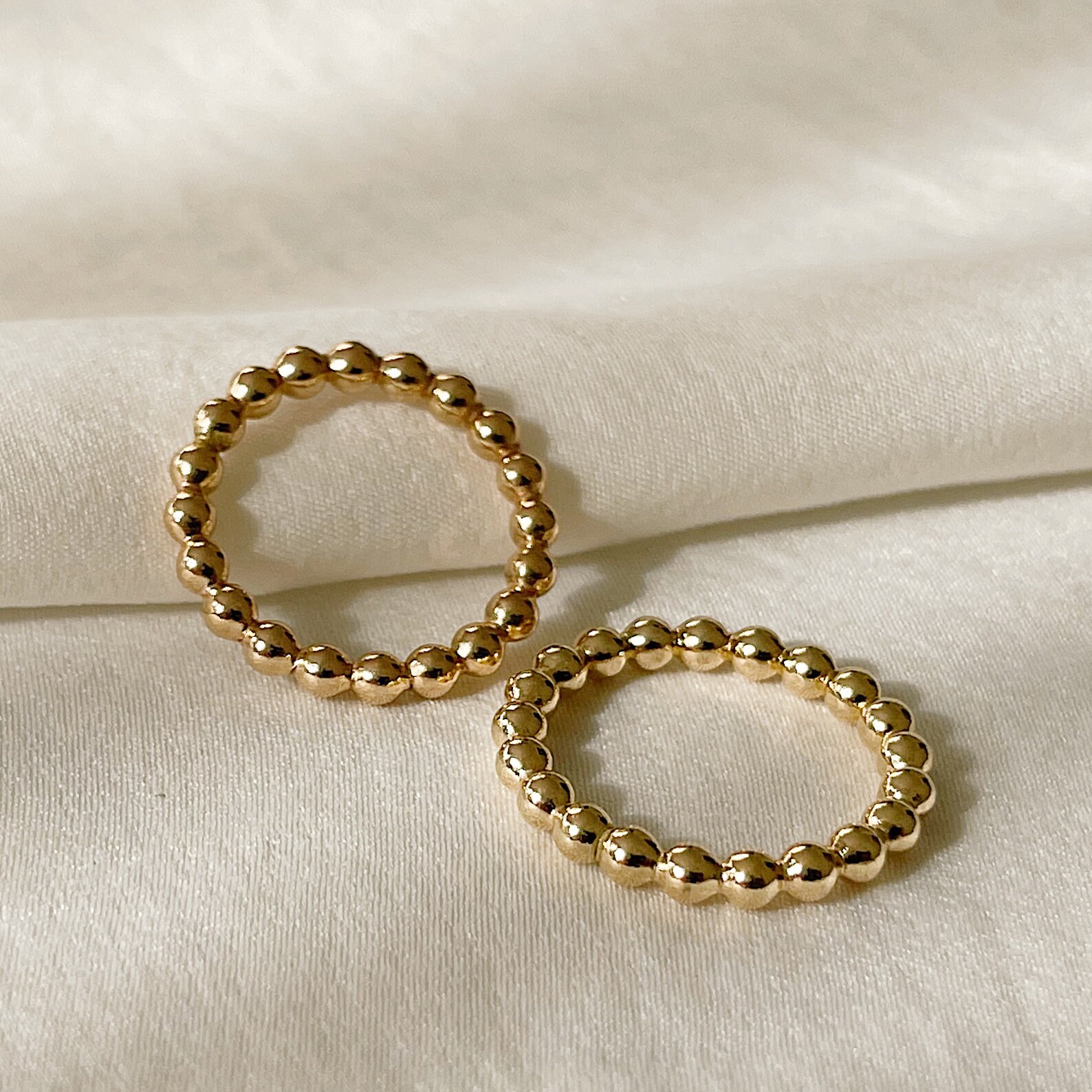 14k Gold Filled Ring, Gold Filled 3mm Beaded Ring, Gold Stacking Ring ...