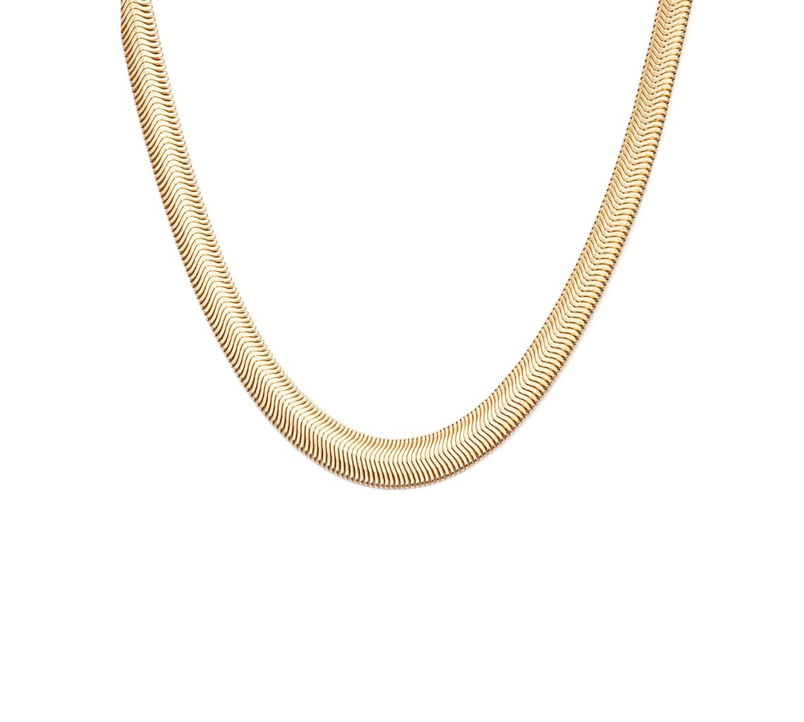 Snake Chain Flat Thick Snake Chain Gold Necklace Layering - Etsy