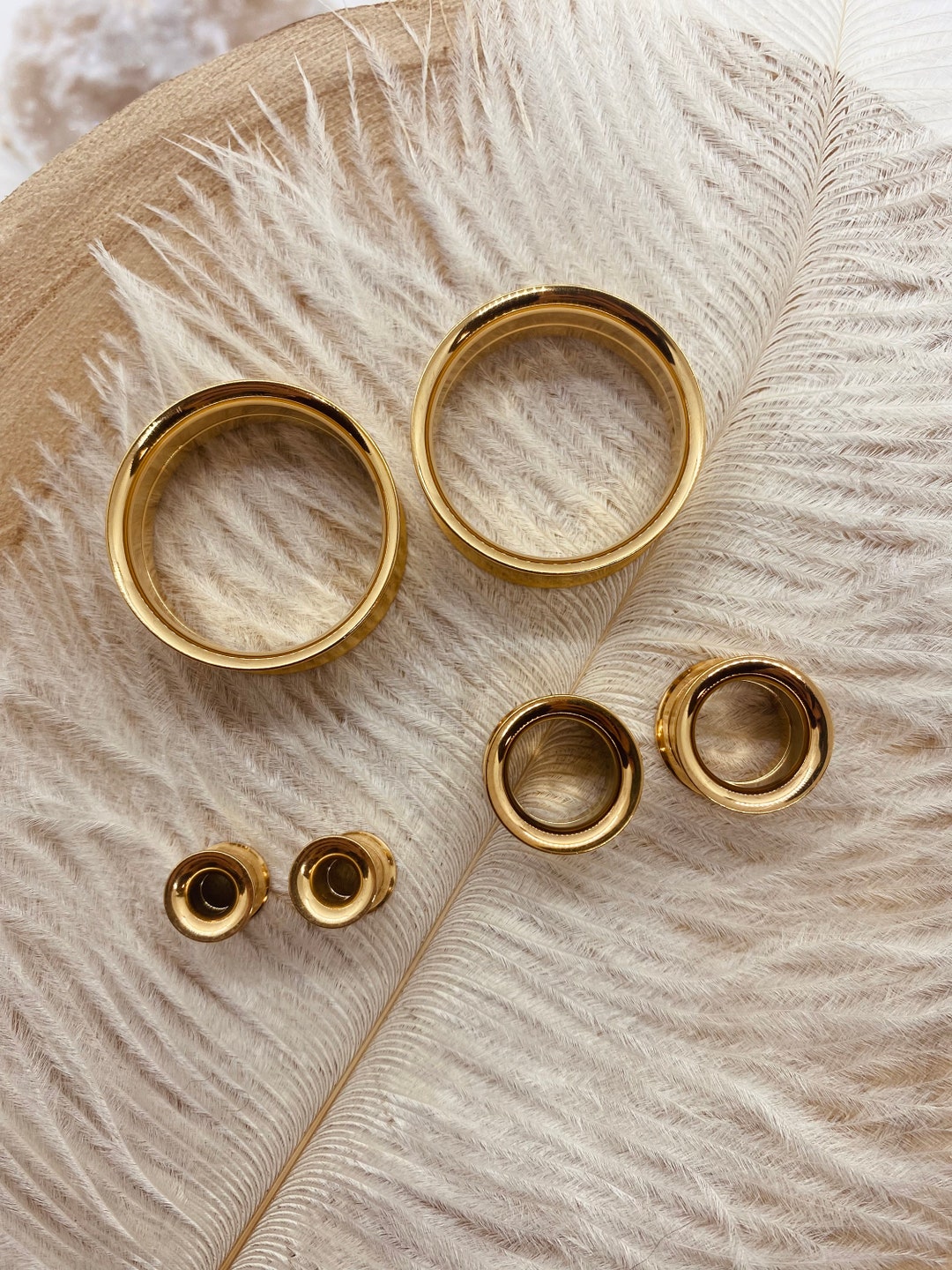 Gold Stainless Steel Tunnel Plugs Pair - Etsy