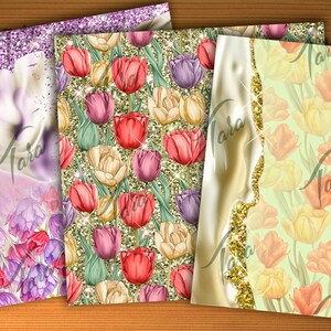 Digital Paper Pack FLUID GLITTER Mix,gold Foil,floral Glitter Texture ...