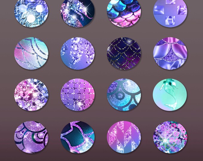 MERMAID SHIMMER Digital Paper Pack,glitter Background,printable ...